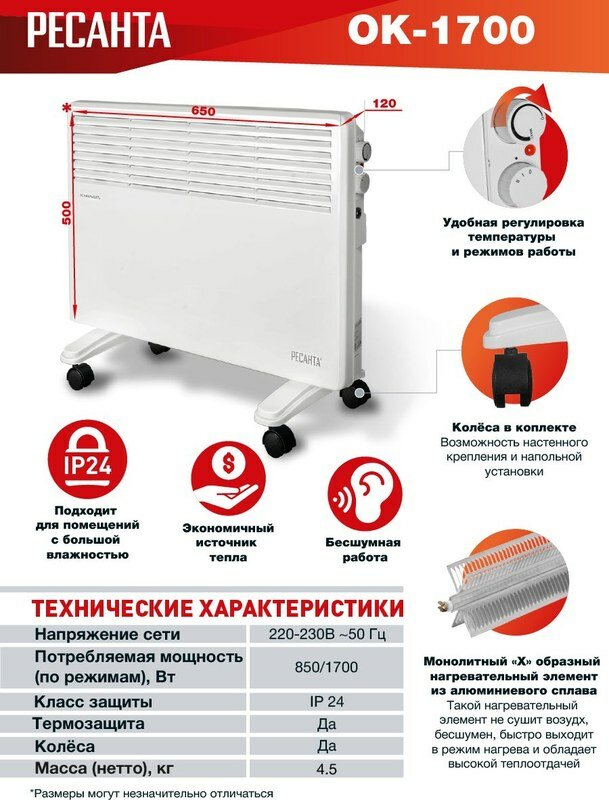 Конвектор Ресанта ОК-1700 67/4/3