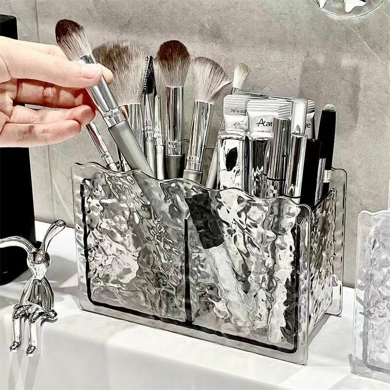 Легкая роскошная коробка для хранения косметики с двумя отделениями, ручка карандашей, органайзер канцелярских принадлежностей, трубка мелких предметов