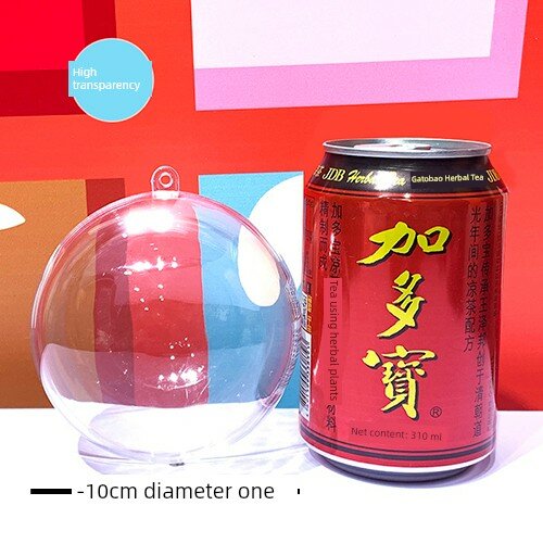 10 см прозрачный акриловый шар, 5 шт. для рождественских елочных украшений, прозрачный полый шар, легкий декор