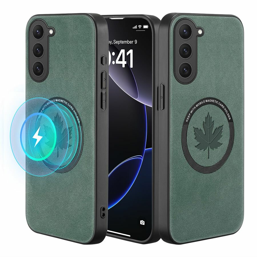 Рисунок кленового листа MagSafe чехол для Samsung Galaxy S23+ Plus(Самсунг Галакси с23 Плюс) Нескользящий и удобный