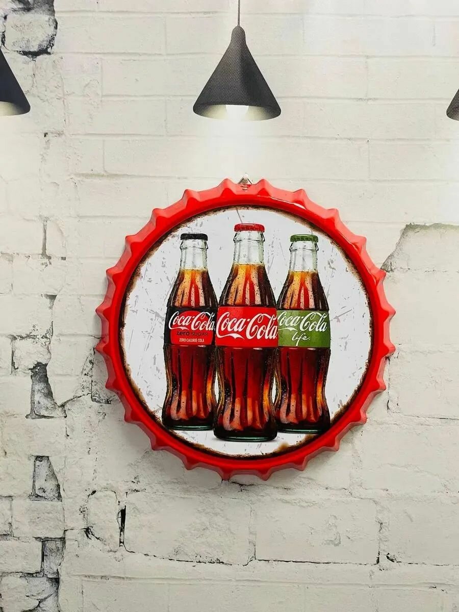 Декор на стену пробка пивная Coca-Cola