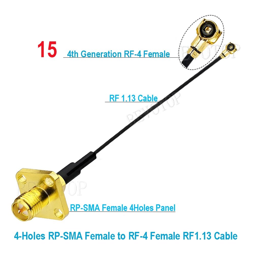 BEVOTOP Удлинительный RF-кабель SMA-U. FL 40CM, 4Ho RPSMAF to RF-4F