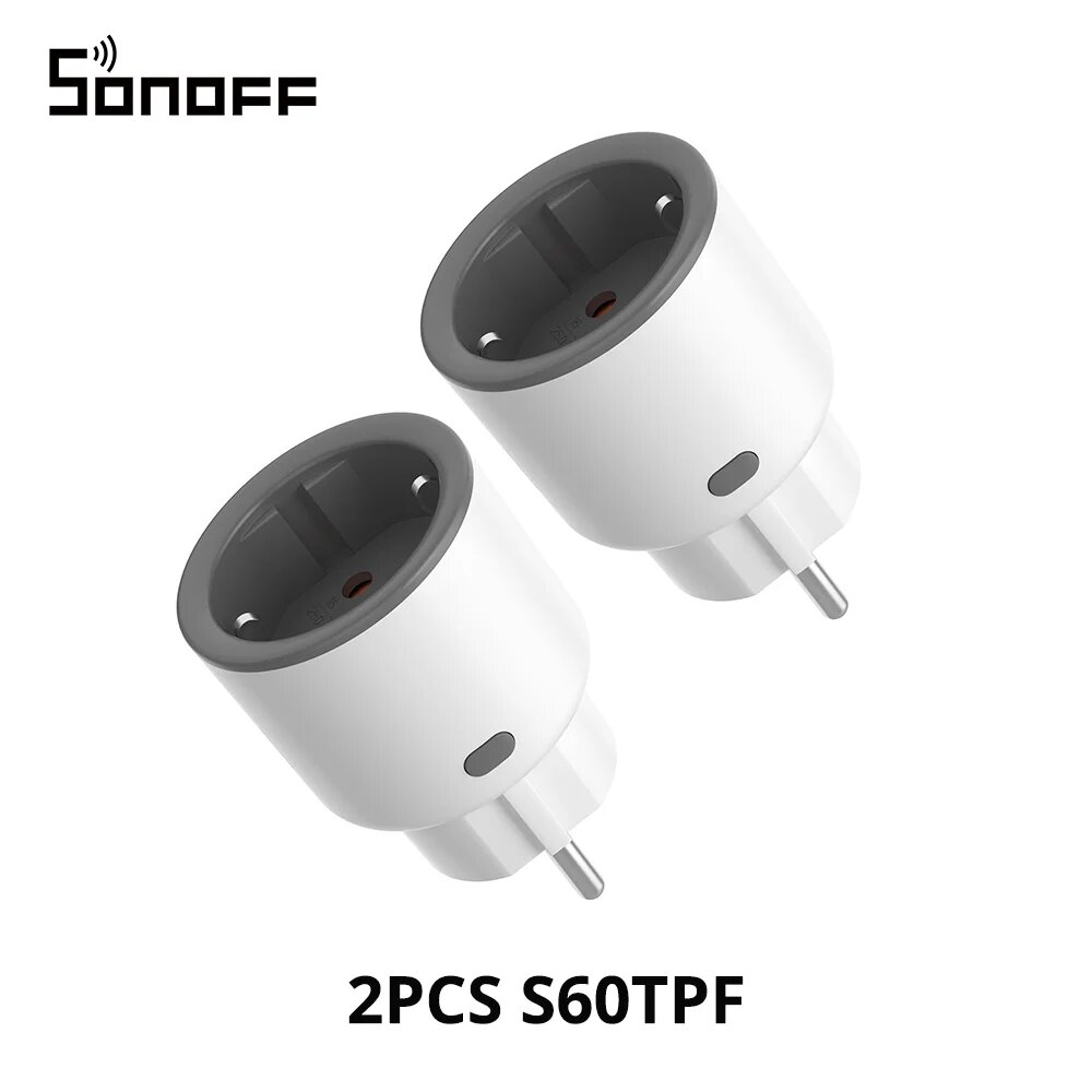 SONOFF S60TPF Wi-Fi розетка, комплект 2 шт.