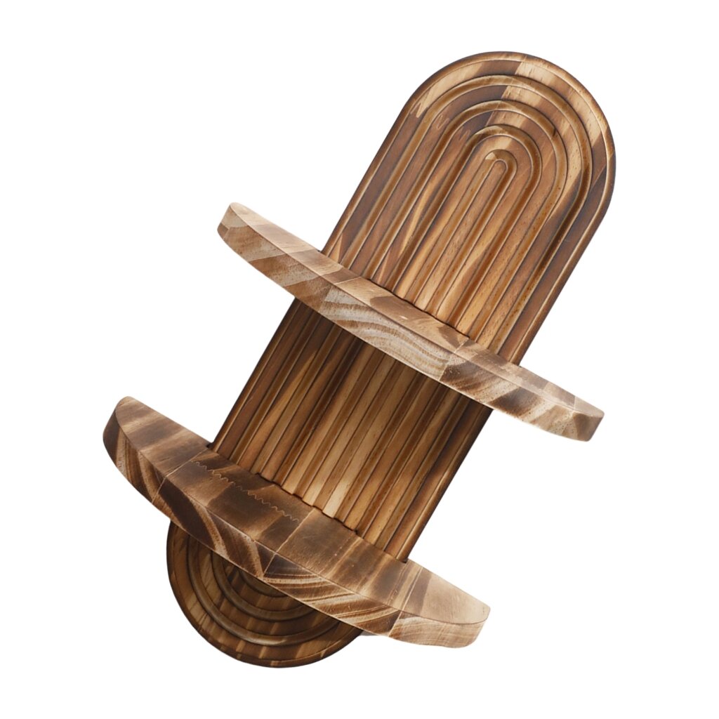 Креативная настенная полка из массива дерева с овальной резьбой, изготовленная на древесном угле-двойной слой