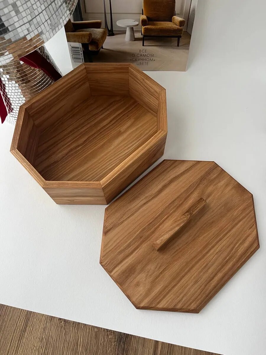 Шкатулка для украшений большая, ручная работа, из натурального дерева