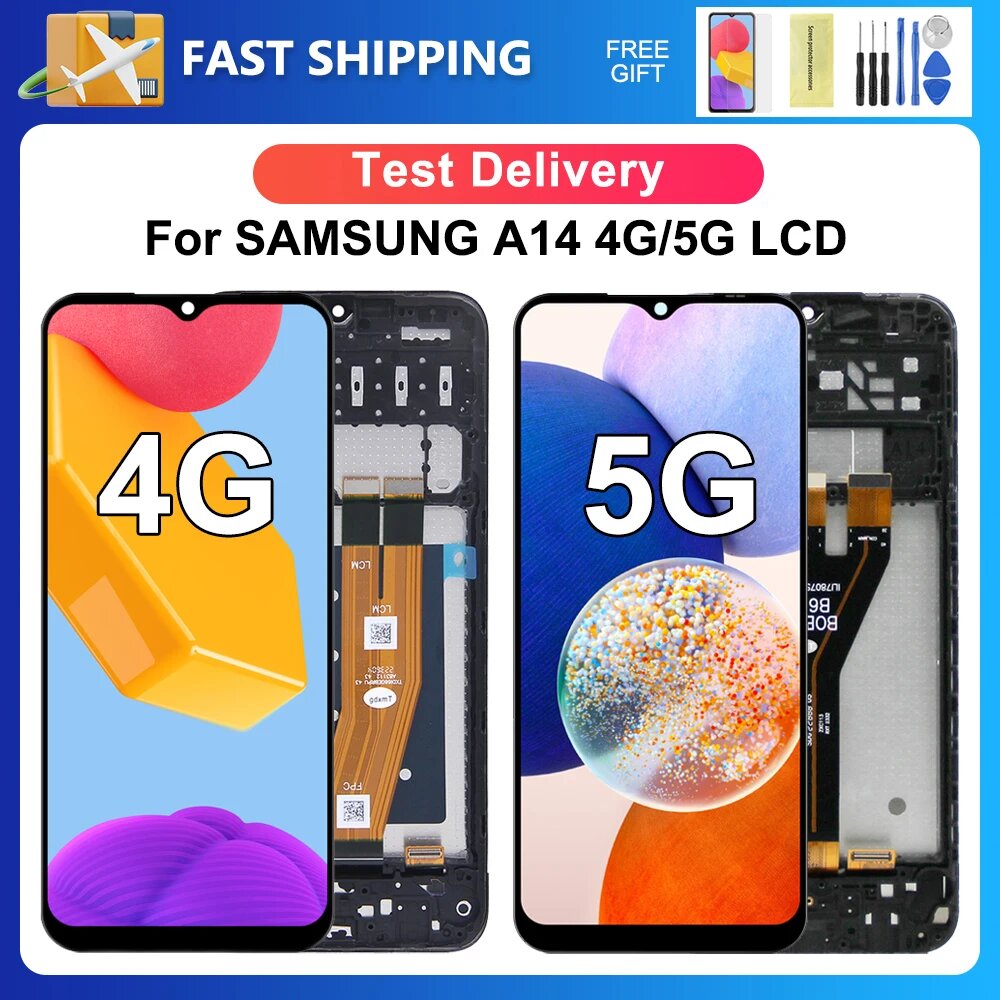 OEM для Samsung A14 4G 5G 6,6 дюйма для A14 A145F A145P A146B A146P A146U A145F Black Frame