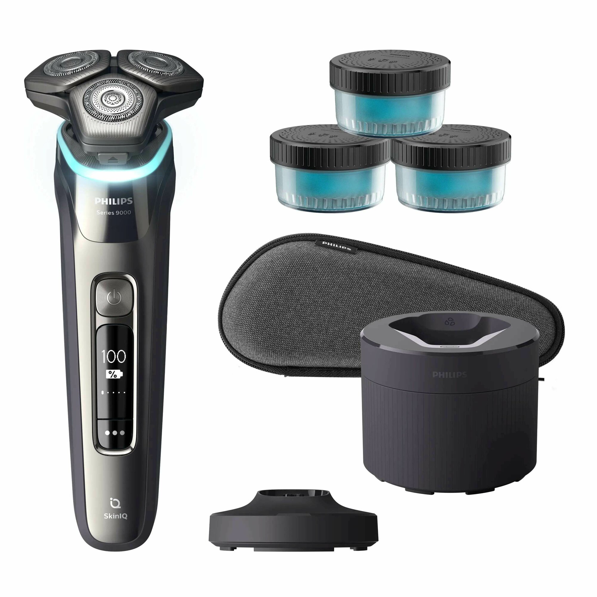 Электробритва мужская Philips S9976/63 S9000 SkinIQ, серый/чёрный
