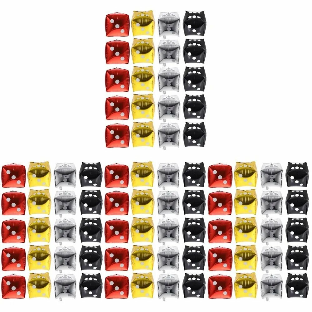 Алюминиевые шары в виде игральных костей для праздничных игр, 80 разноцветных штук