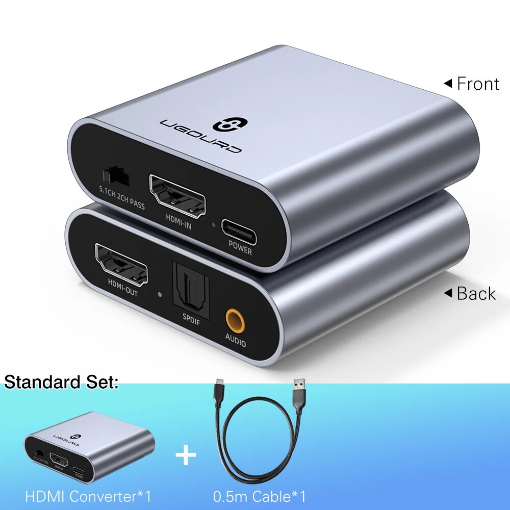 UGOURD HDMI аудиоэкстрактор 3.5 мм