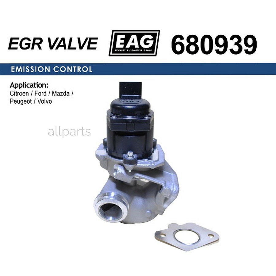 EAG 680939 Клапан EGR CITROEN C2/C3/C4/C5/BERLINGO/XSARA, FORD C-MAX/FIESTA/FOCUS II, MAZDA 3, PEUGEOT 207/307/308/PARTNER, VOLVO C30/S40/V50/V70/S80 1.6 EAG