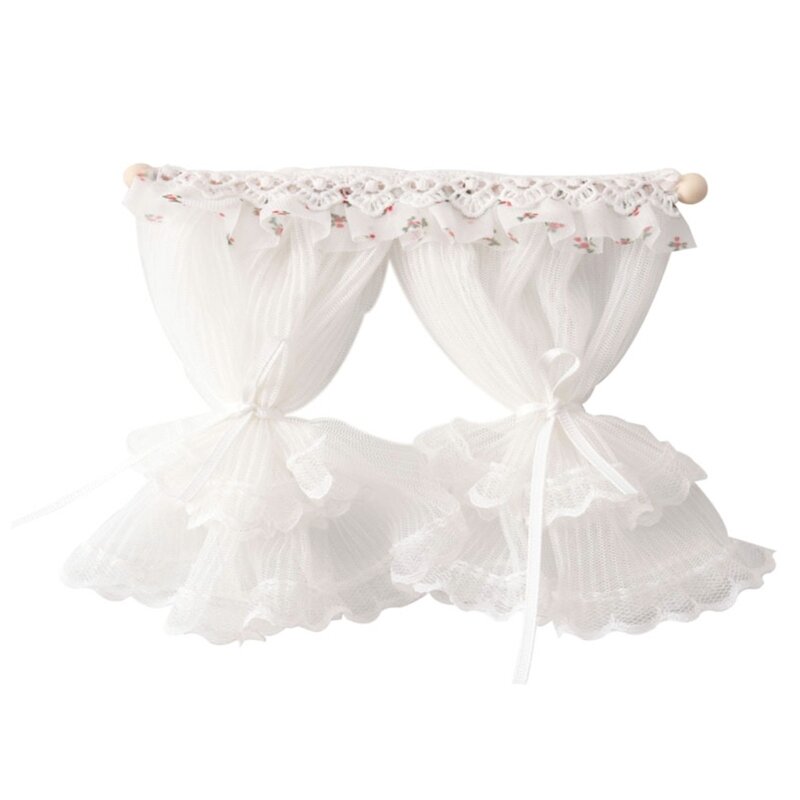 1:12 Handcrafteds Miniature Window Curtains for Dollhouses Sheer Fabric Elevates Room Ambiances, Easy Maintenances