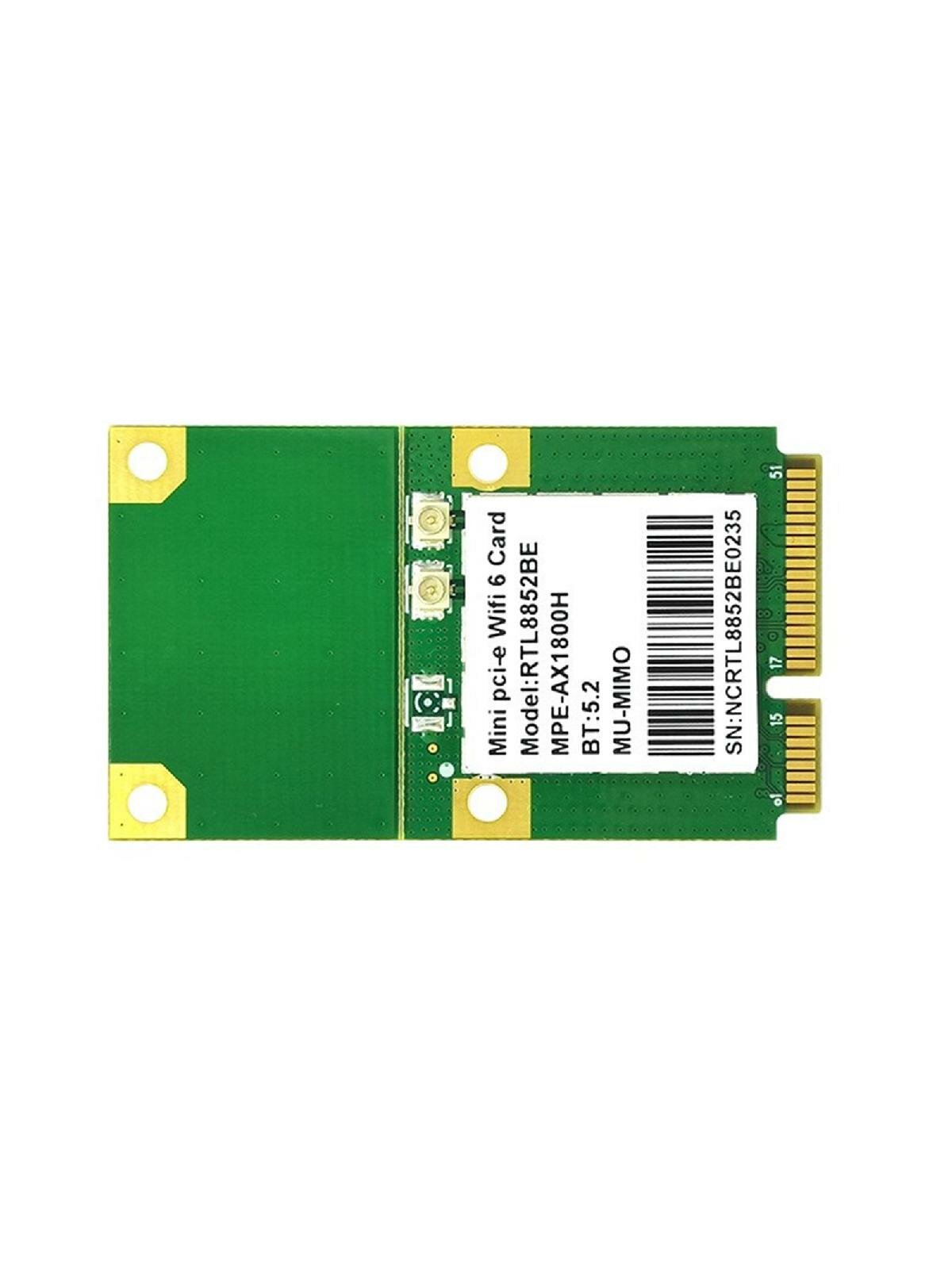 Wifi6 RTL8852BE Networking Card 1800Mbps BT5.0 2.4+5Ghz Mini PCIE Wireless WiFi Adapter 802.11ac/ax 2.4G/5Ghz MUMIMO