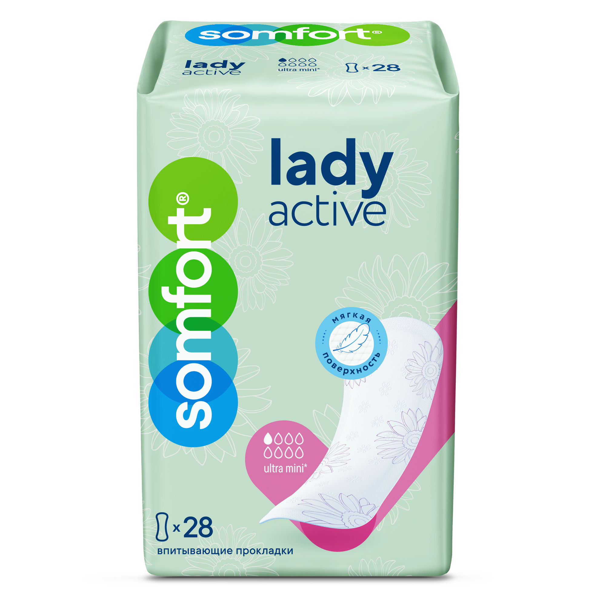 Прокладки урологические для женщин Somfort Lady Active Ultra Mini 28 шт.