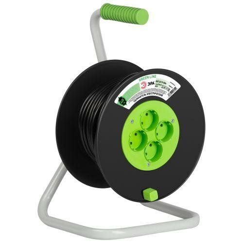 Удлинитель на пластик. катушке 4х40м без заземл. KAT-2x1.5-40m Greenline ПВС 2х1.5 Эра, ЭРА Б0065088 (1 шт.)