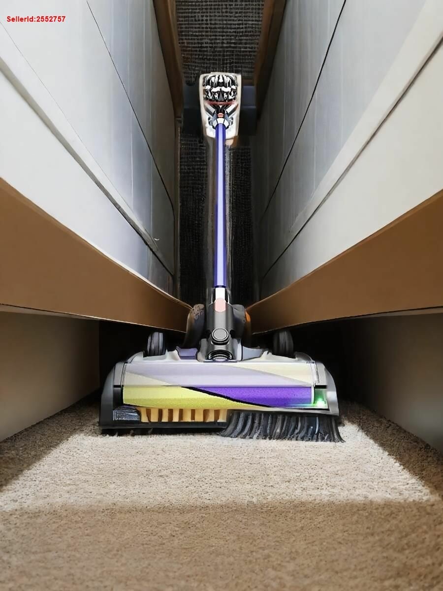 Турбощетка Laser Detect с мягким валиком для пылесосов Dyson V8 V7 V10 V11 V15. Щетка насадка с лазерной зеленой подсветкой и валиком Fluffy. Для уборки твердых полов : ламинат, плитка, паркет.