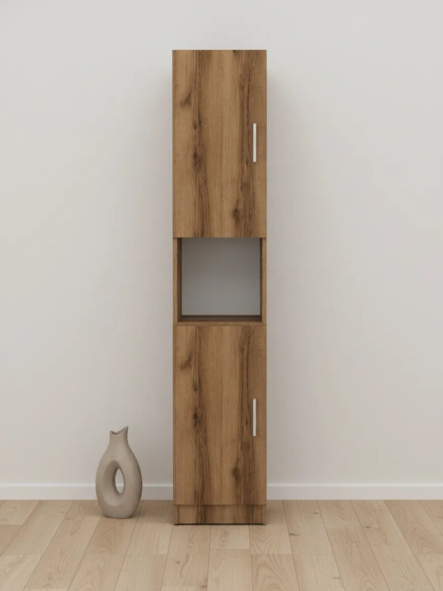 Шкаф пенал FRESTER распашной деревянный для одежды с полками, от производителя