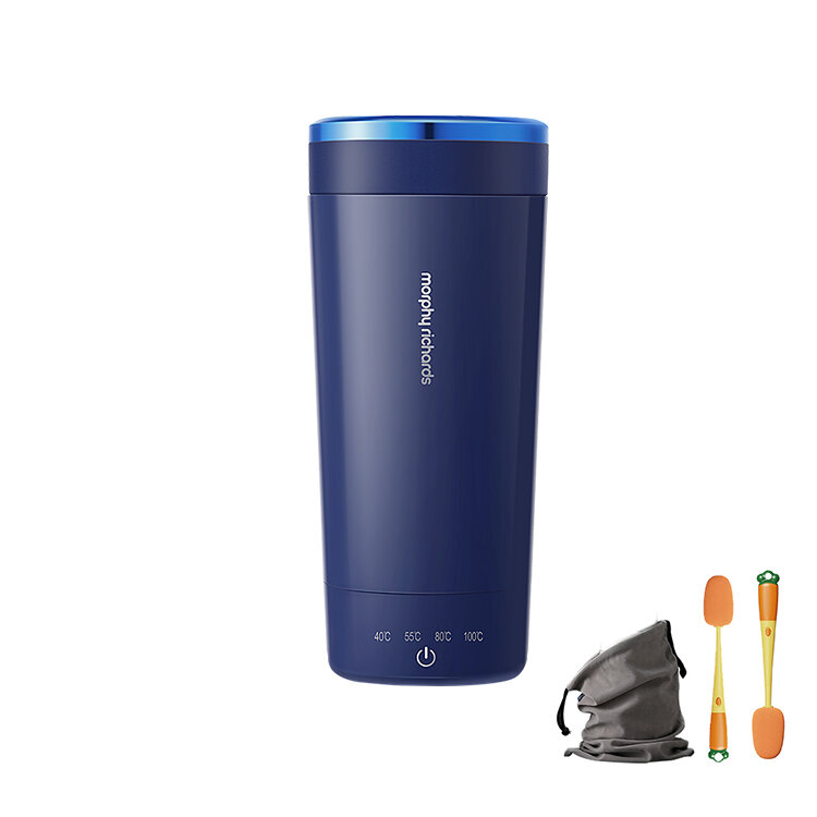 Электрическая кружка Morphy Richards light luxury blue + cup brush, 300 мл, стильный дизайн