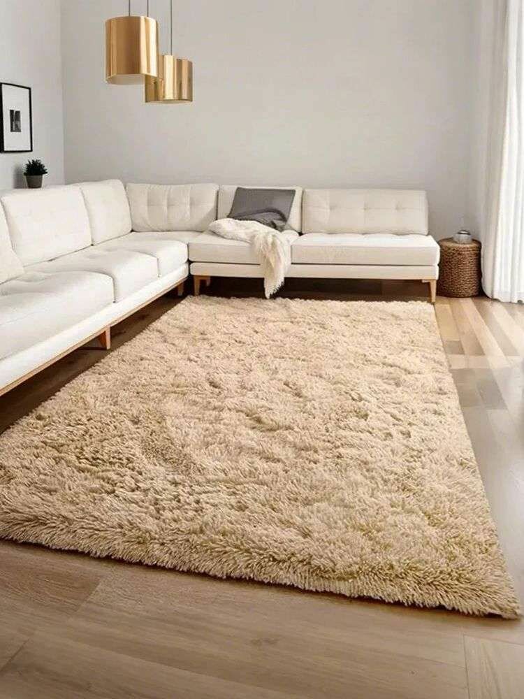 Плюшевый ковер Plush Light Camel 180х200 см для гостиной, спальни, детской комнаты, нескользящий, пушистый11