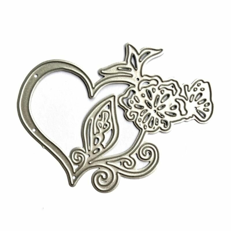 Трафарет для вырезания цветов в форме сердца для скрапбукинга и создания карт