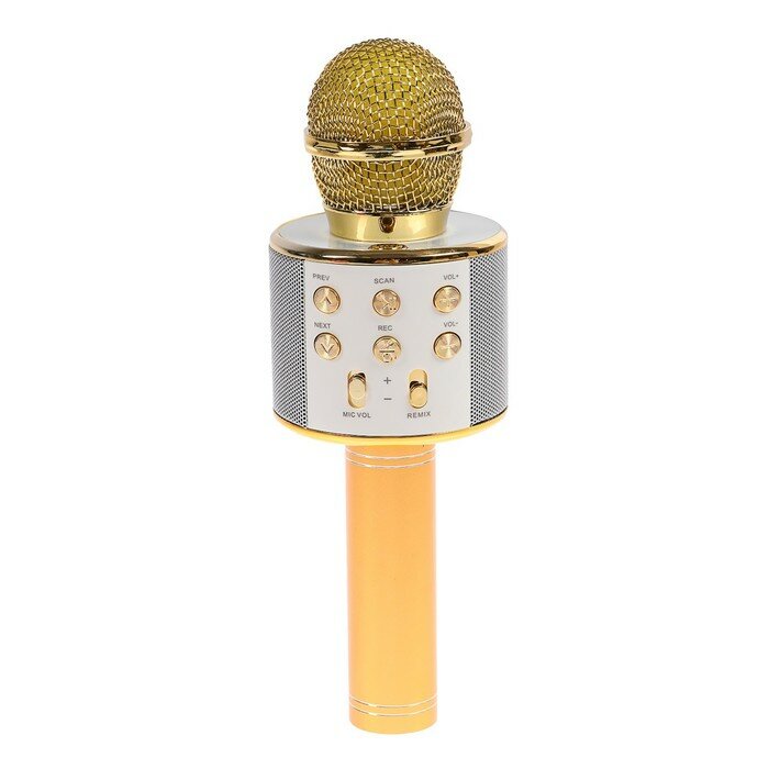 Luazon Home уценка Микрофон для караоке LuazON LZZ-56, WS-858, 1800 мАч, жёлтый