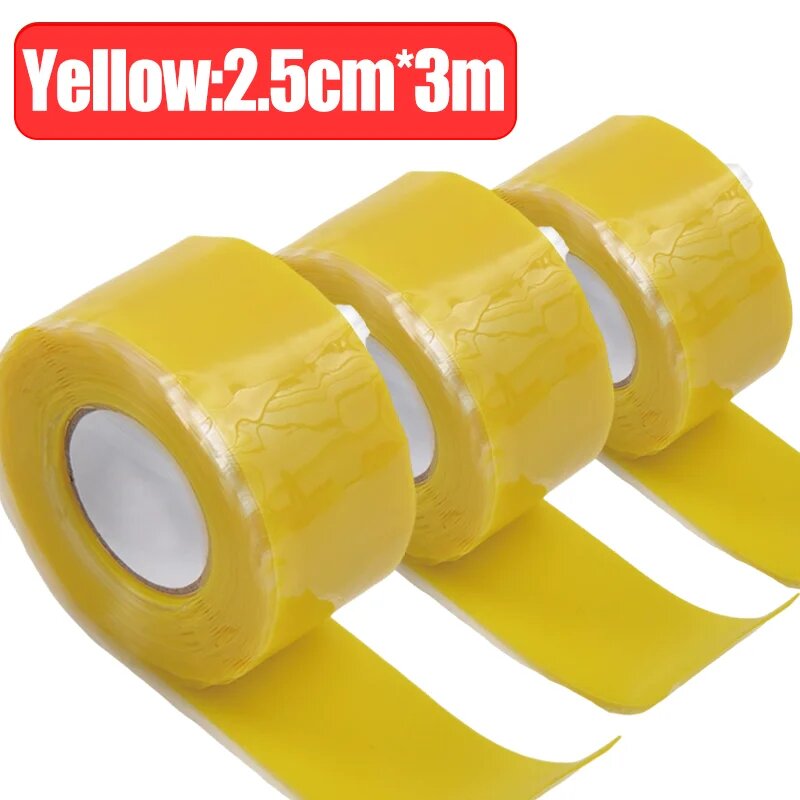 Желтая силиконовая лента 2.5см x 3м, 3шт