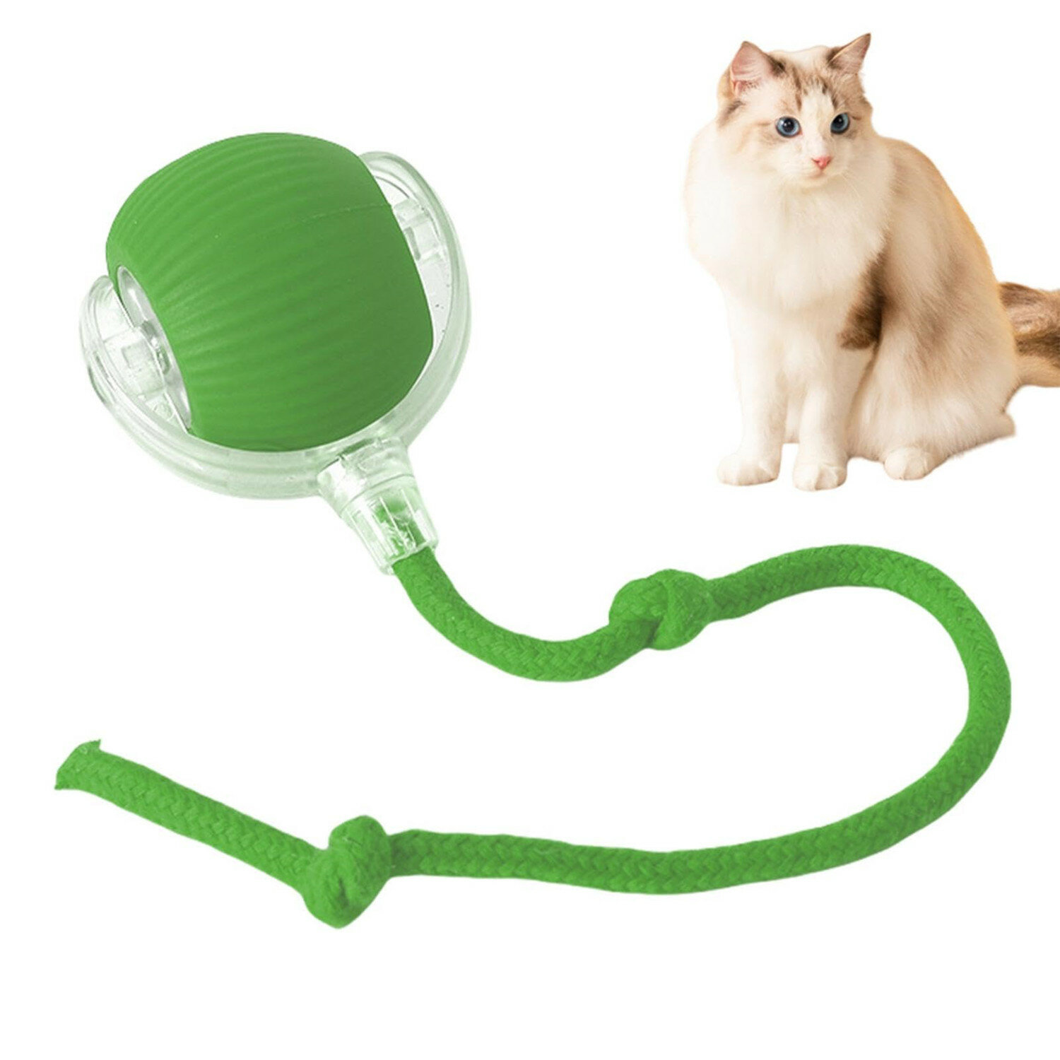Automatic Cat Toy Ball | Электрическая интерактивная мяч для кошек | Самоактивный интеллектуальный игрушка для кошек - Cat Hunting Instinct, материал PC+Silicone, вес 55g, питание 5V1A, интерфейс Type-c, в комплект входят 1PC Pet Ball, 1pc charging