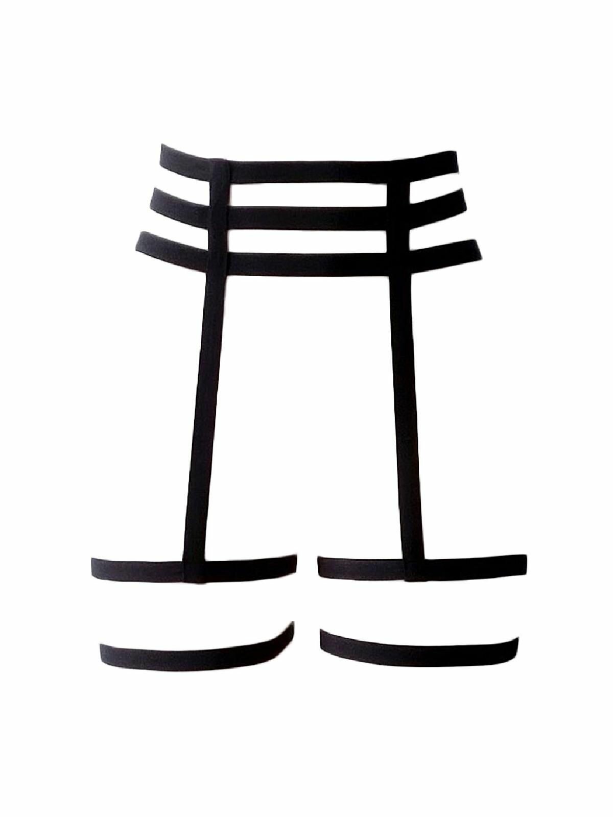 Женский пояс-подвязка с ажурными лентами, S