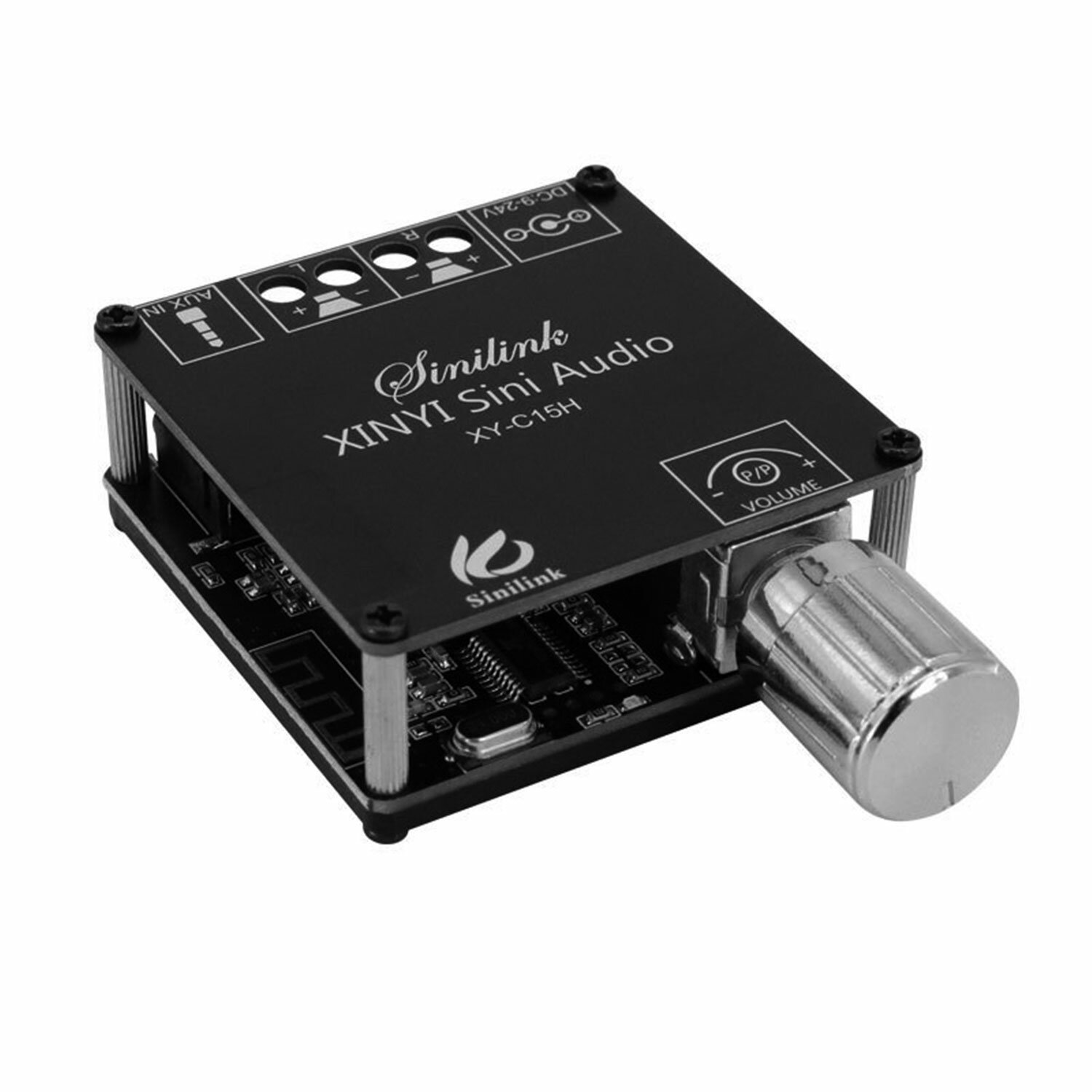 Плата усилителя аудиосигнала Bluetooth XY-C15H 20W+20W версия HIFI стерео Bluetooth 5.0 цифровая двухканальная с бесконечной регулировкой 360 комплект с корпусом или голая плата