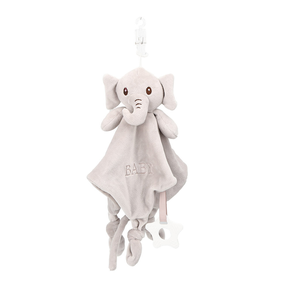 Мягкая плюшевая игрушка-комфортер для новорожденных, успокаивающий платок в виде животного, мягкое полотенце-одеяло для малыша, серый слон.