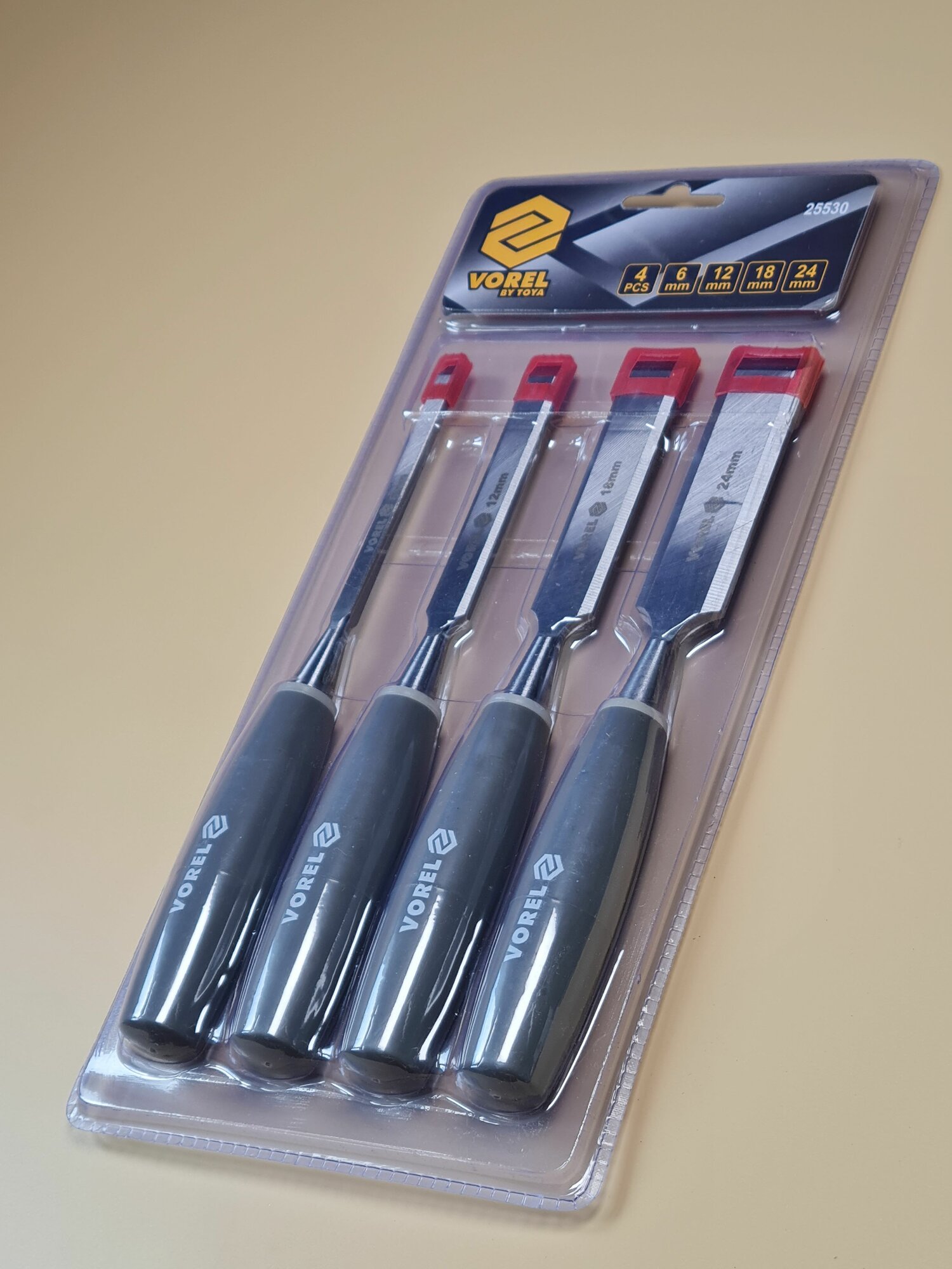 Набор стамесок VOREL 6, 12, 18, 24 мм арт.25530