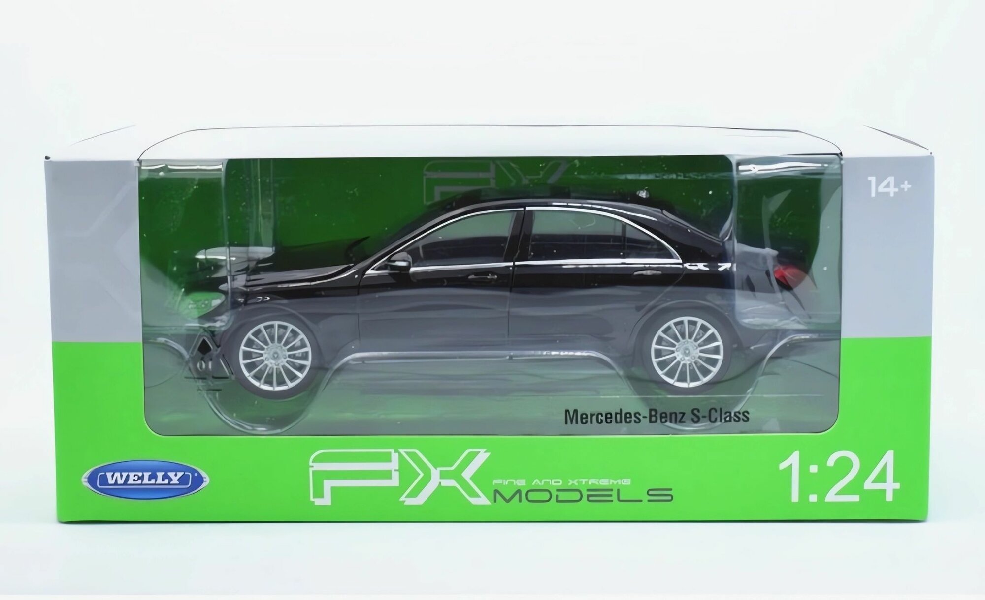 Металлическая коллекционная модель автомобиля "Welly". "Mercedes Benz. S-Class". Мерседес (Масштаб 1/24, черная)