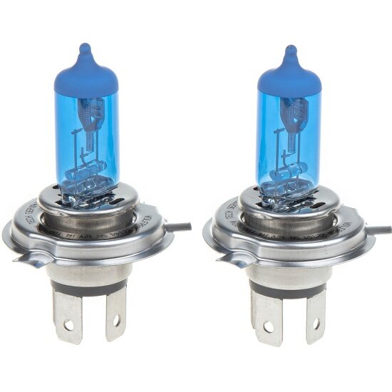 Лампа автомобильная Wolfram SKY BLUE WHITE LIGHT H4 100/90W P43t 12V, 2 шт.