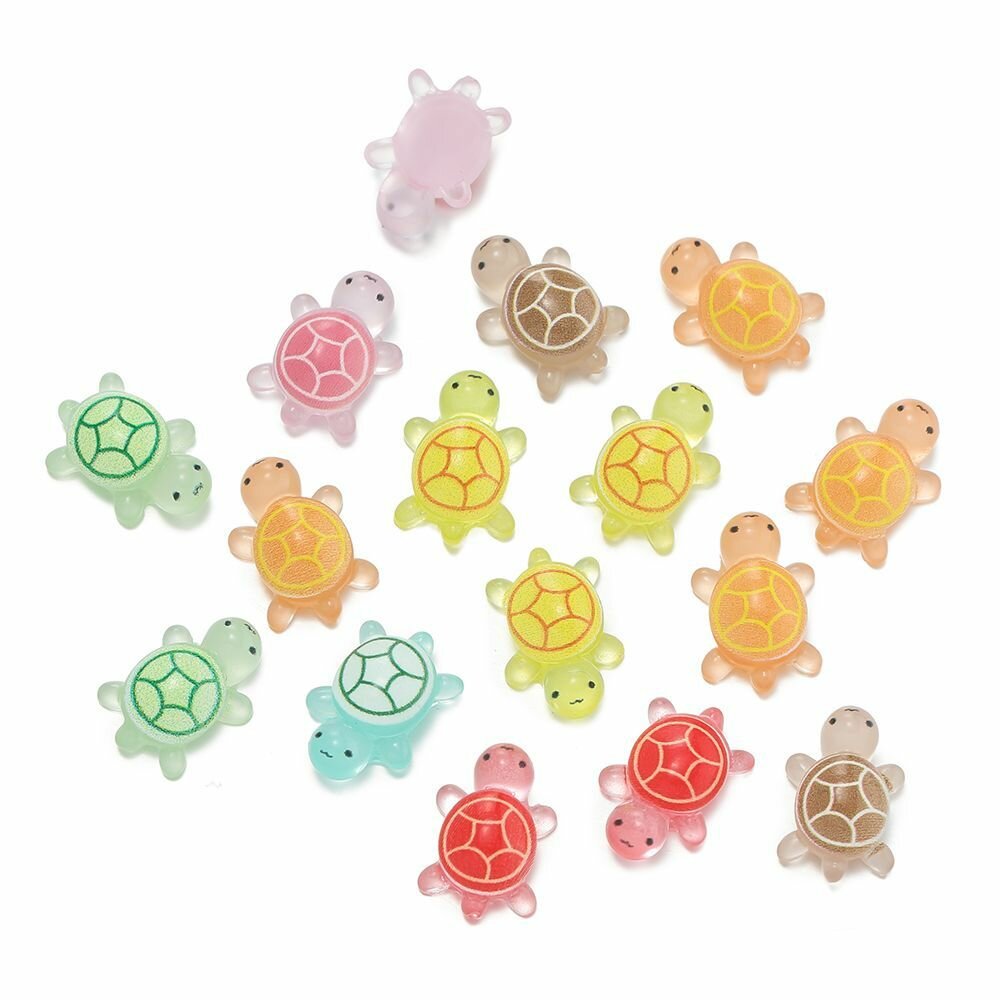 Кулон черепашка для бижутерии ручной работы, набор из 10 шоловистых подвесок-черепах разноцветных, 8,512,5 мм, мини-тотем для браслетов, сережек, бусин