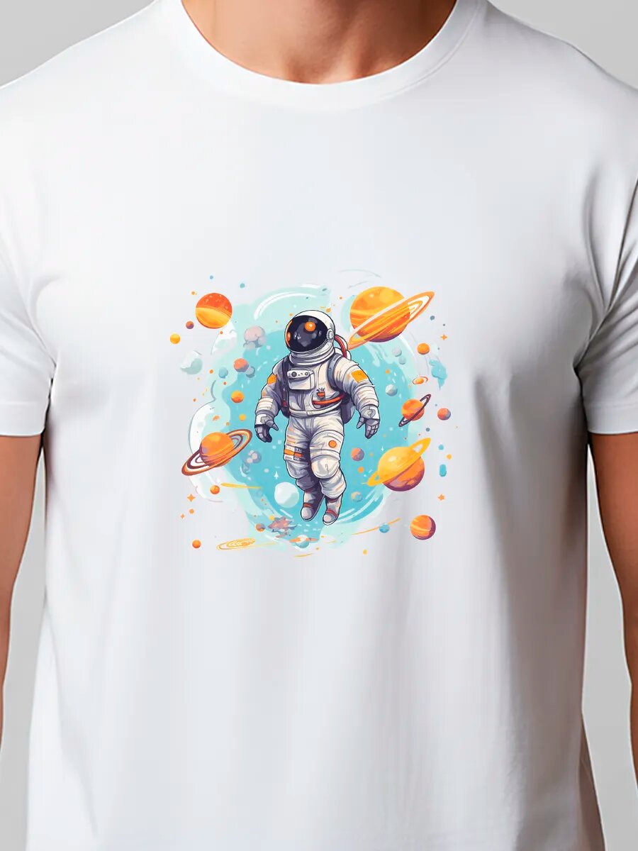 Футболка PRINTSHOT, 1 шт., размер L, белый