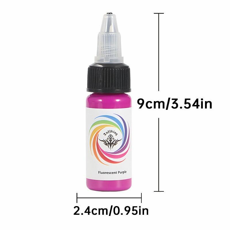15ML Флуоресцентные чернила для татуировки, Пигмент татуировки фиолетового цвета для росписи тела