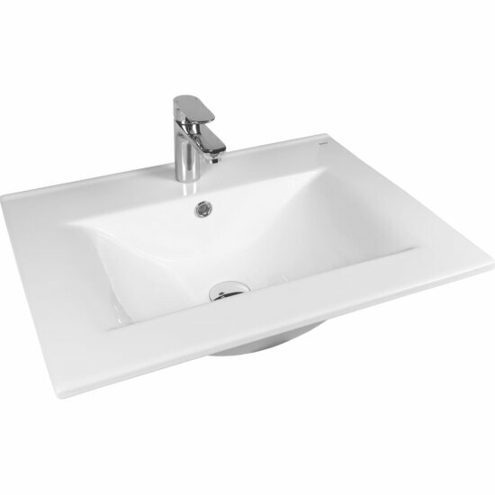 Раковина Bond S05-600 встраиваемая прямоугольная 60*46*17см белая с переливом