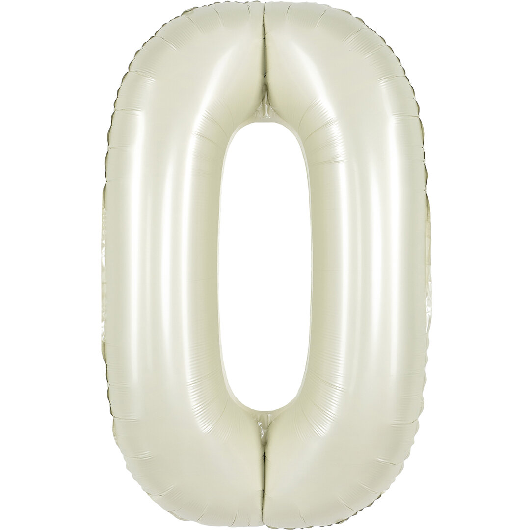 Воздушный шар цифра 0 Белый песок 102 см