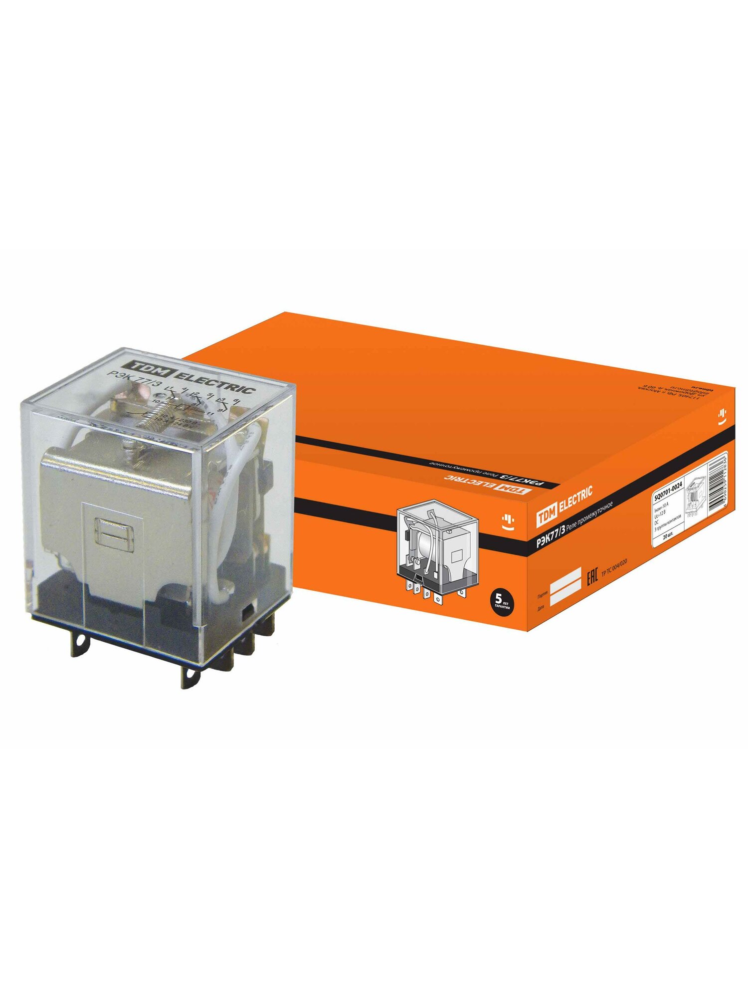 Набор Реле РЭК77/3 10А 12В DC TDM ELECTRIC {SQ0701-0024} 1 шт (2 шт)