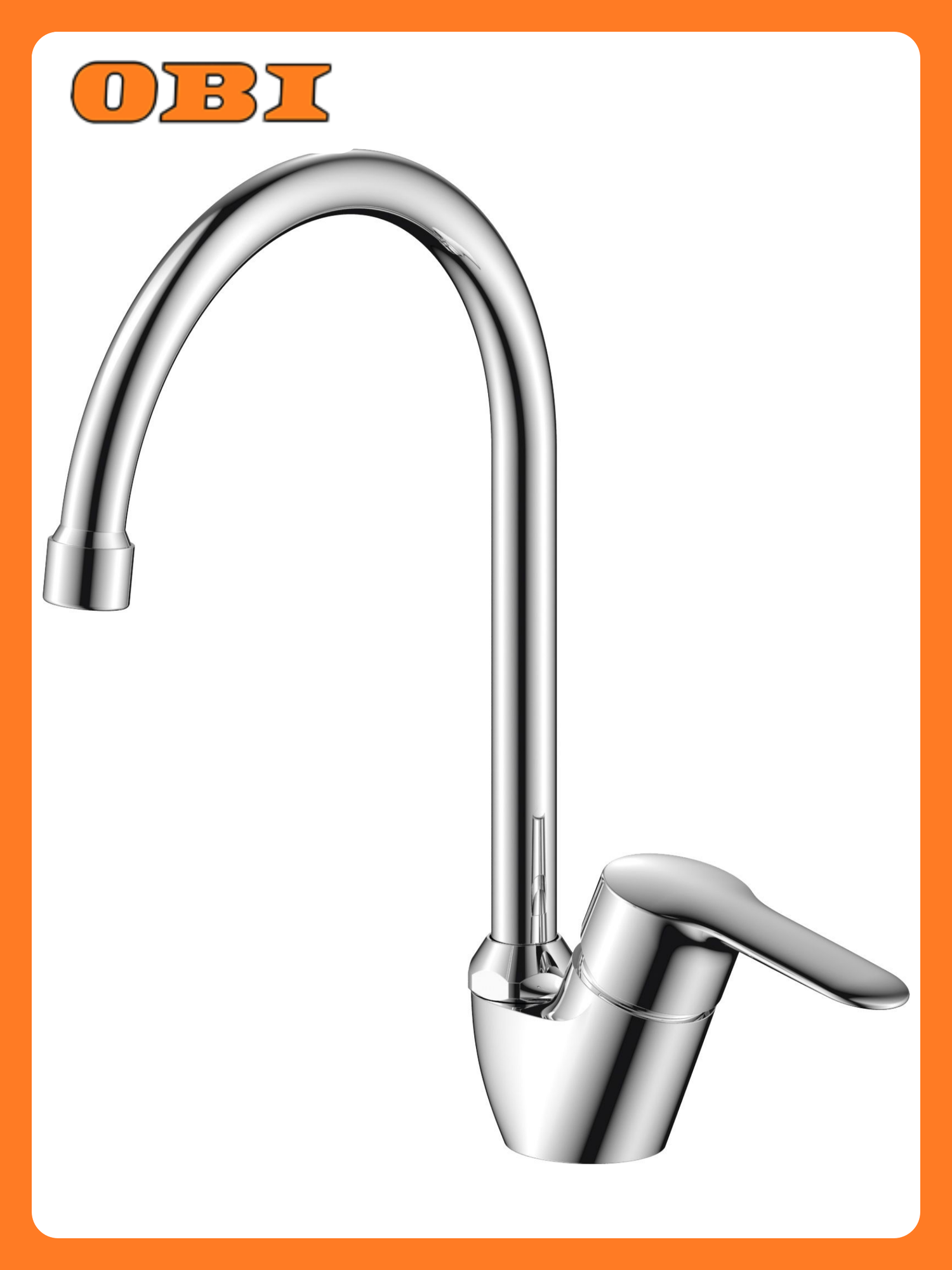 Смеситель для кухонной мойки ARGO AURA 35-03 высокий поворотный излив, хром