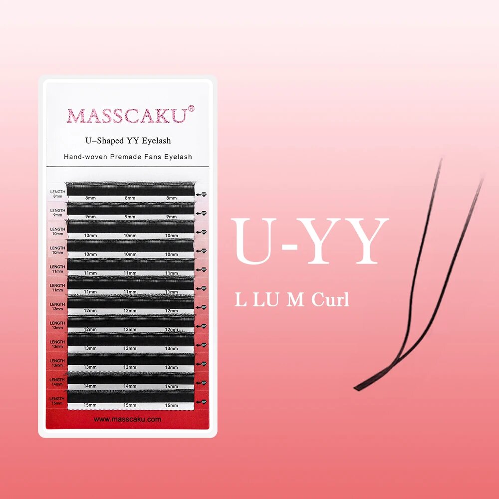 MASSCAKU U-YY ресницы, изгиб LU, черный