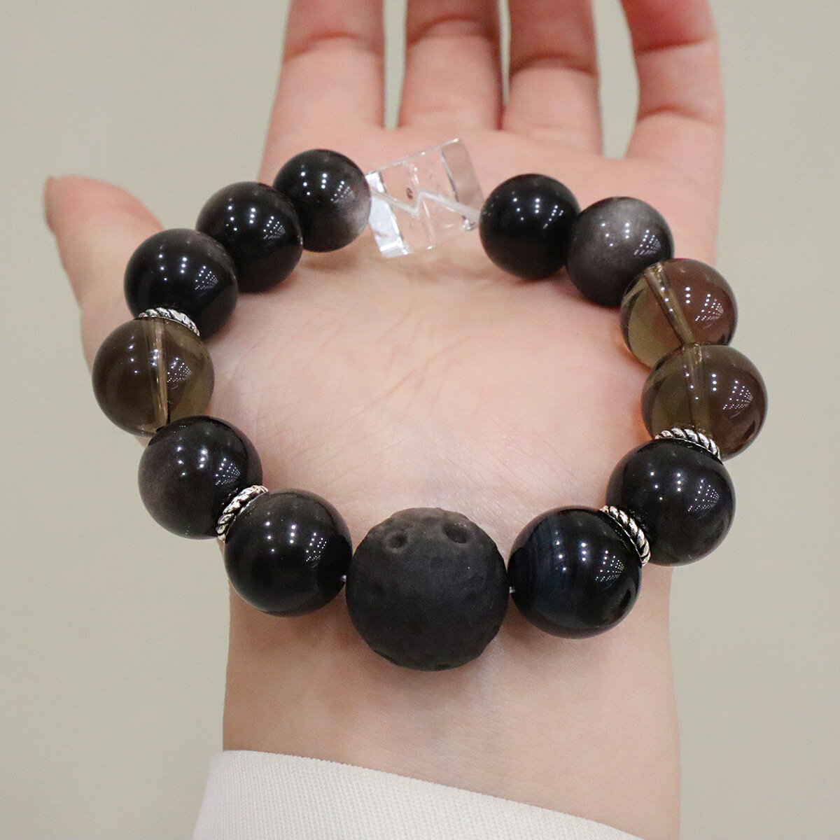 Браслет для гадания, YM Mall из обсидиана с метеоритом притягивает силу