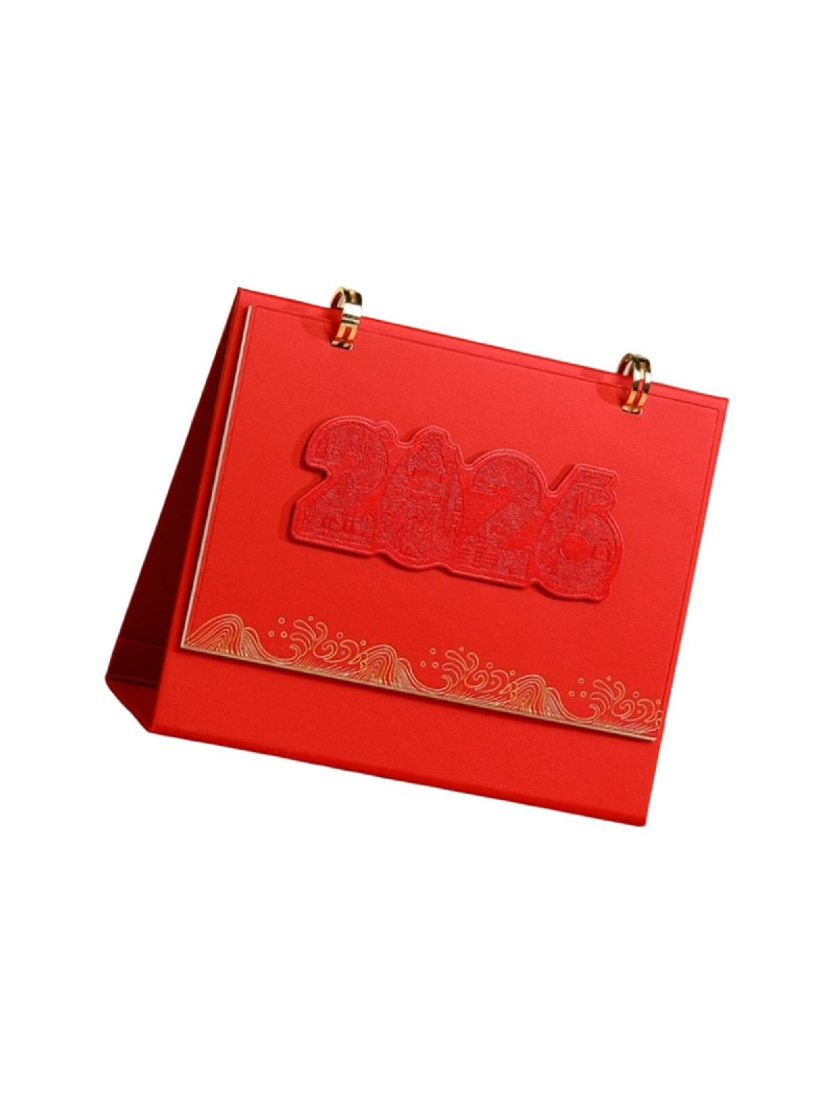 Настольный календарь на 2026 год с утолщенной основой из натуральной искусственной кожи для офиса