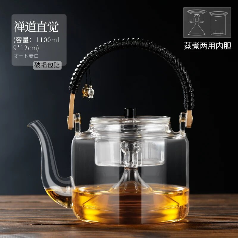 Чайник с подогревом, электрическая керамическая плита, стеклянный чайник с подогревом, бытовой чайный набор,