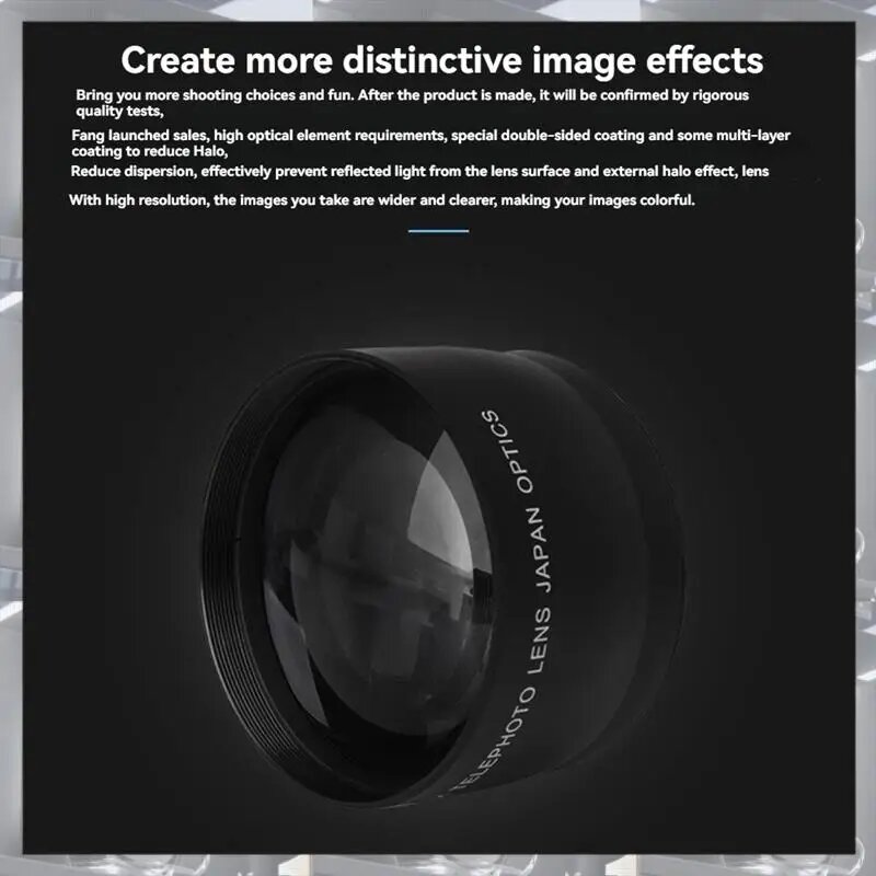 Телеобъектив 55 мм 2,0X, объектив телеконвертера, детали цифровой зеркальной камеры, аксессуар для фотосъемки