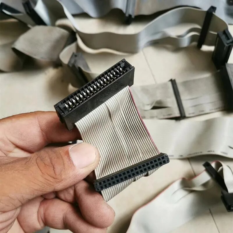 Параллельный 5,25-дюймовый кабель гибкого привода, промышленный кабель управления дисковым приводом 3,5 дюйма, 50-жильный серый кабель