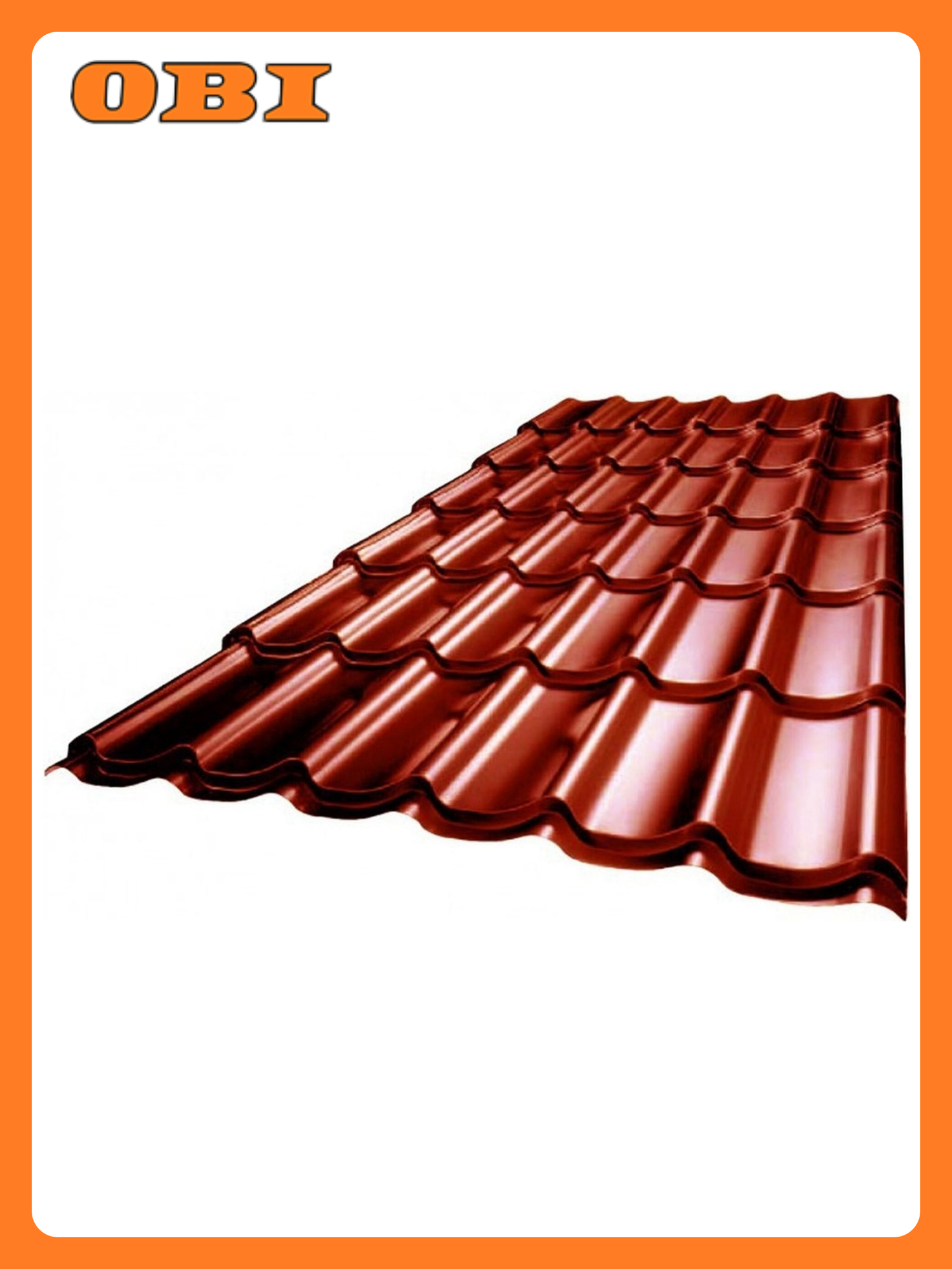 Металлочерепица Таврос, красная, матовая, полиэстер, 2250x1100мм