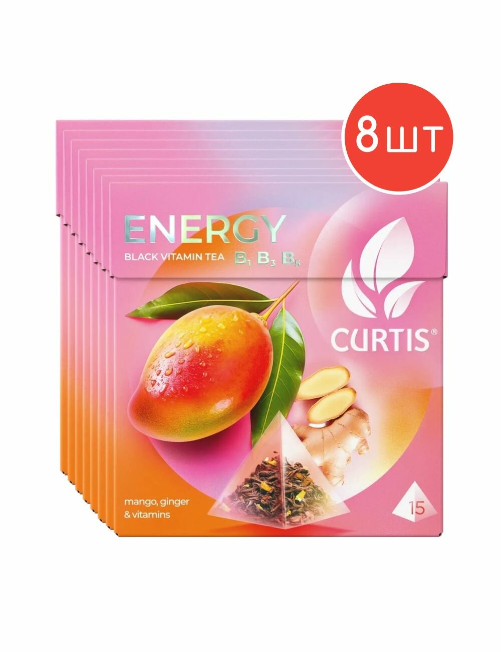 Чай черный Curtis Energy 15 пирамидок 26г 8шт