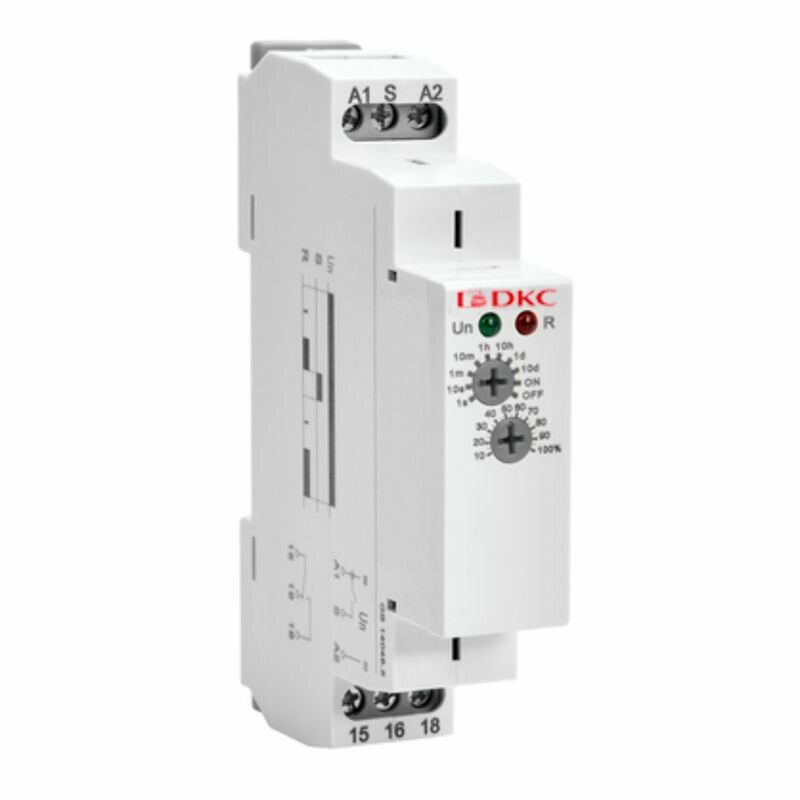 Реле времени задержка выключения конфигурация контакта 1CO AС/DC 12-240В, DKC DRM-TB-1-240 (1 шт.)