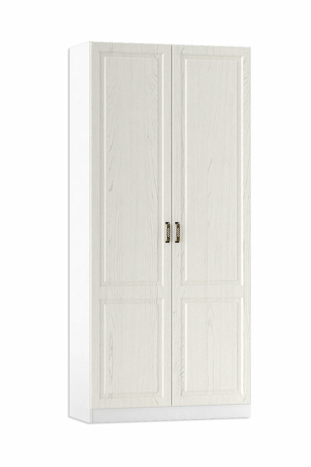 Двустворчатый шкаф Ливерпуль цвет ясень ваниль/белый, ШхГхВ 100х41,4х220,3 см, выдвижная штанга