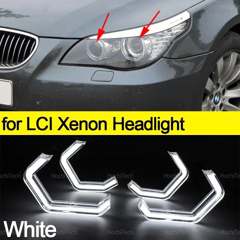 BMW 5 Серии E60 E61 520i 525i 530i 540i 545i 550i M5 2001-2007 M4 Стиль Дневные Ходовые Огни Белый Желтый Кристалл Ангельские.